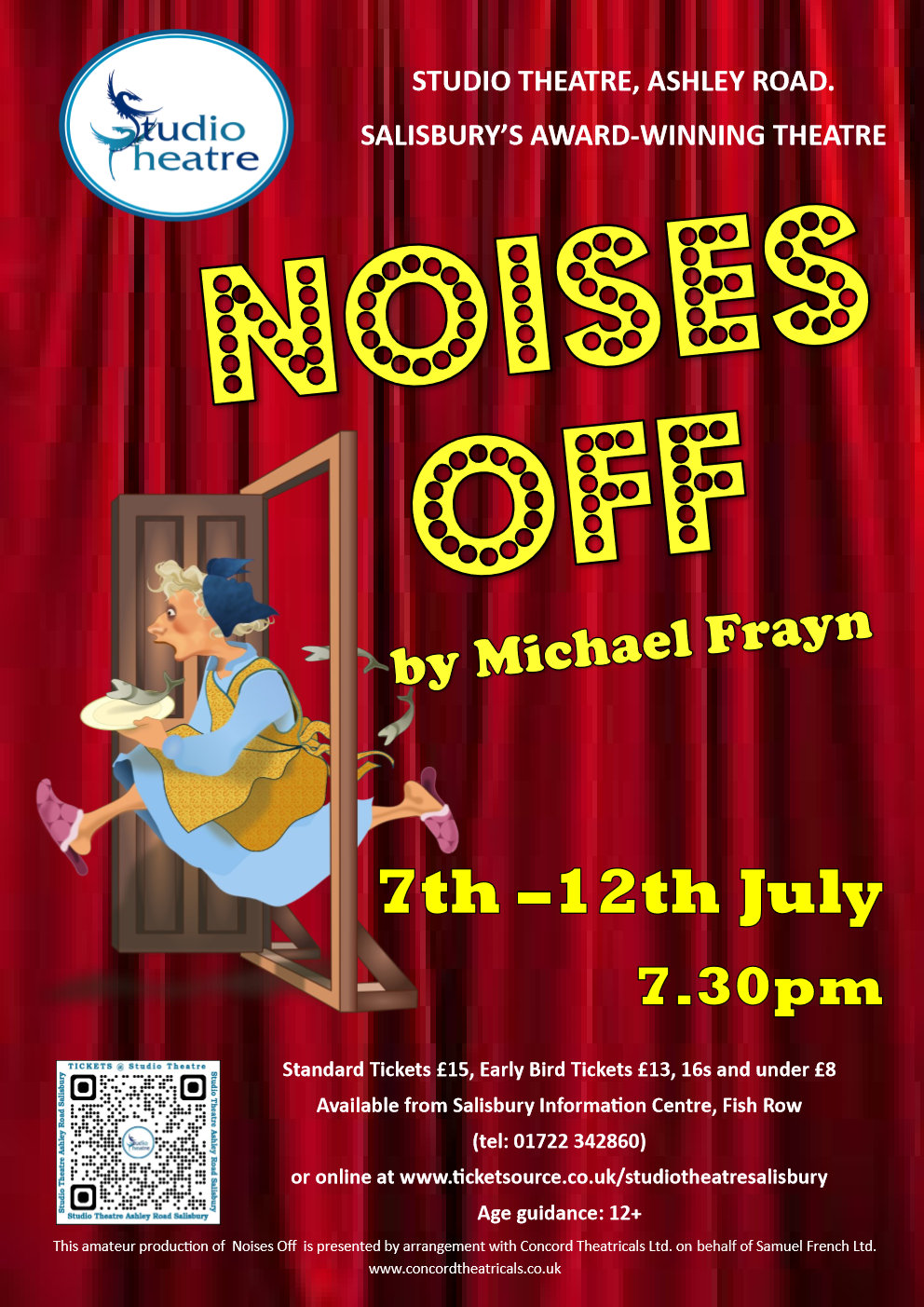 Noises Off : 7th – 12th July 2025 | Studio Theatre, Ashley Road Salisbury